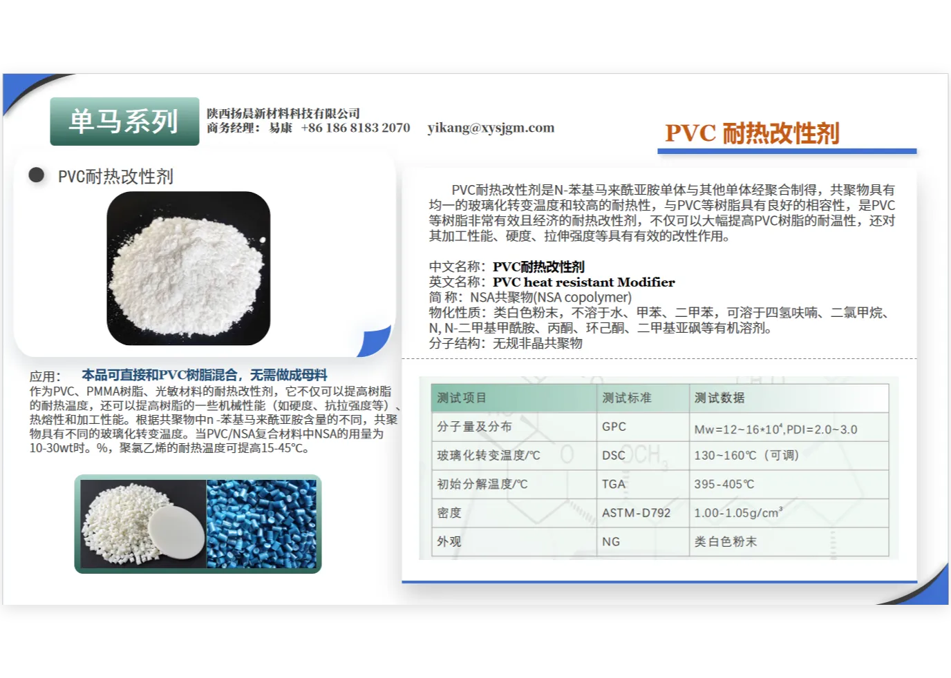 NSA Copolymer(PVC heat resistant modifier) | Plastics and Rubber Product