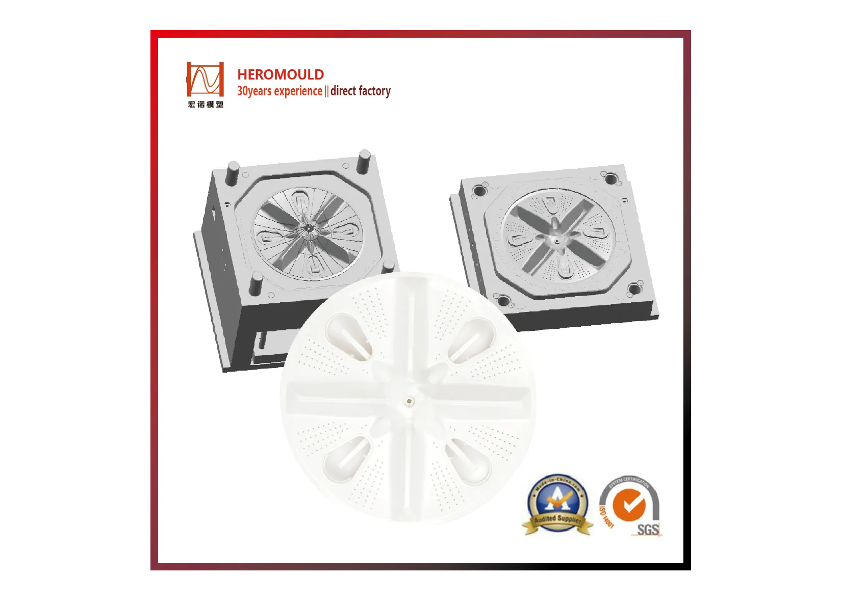 Customized Injection Washing Machine Impeller Agitor Parts Moulds | One ...