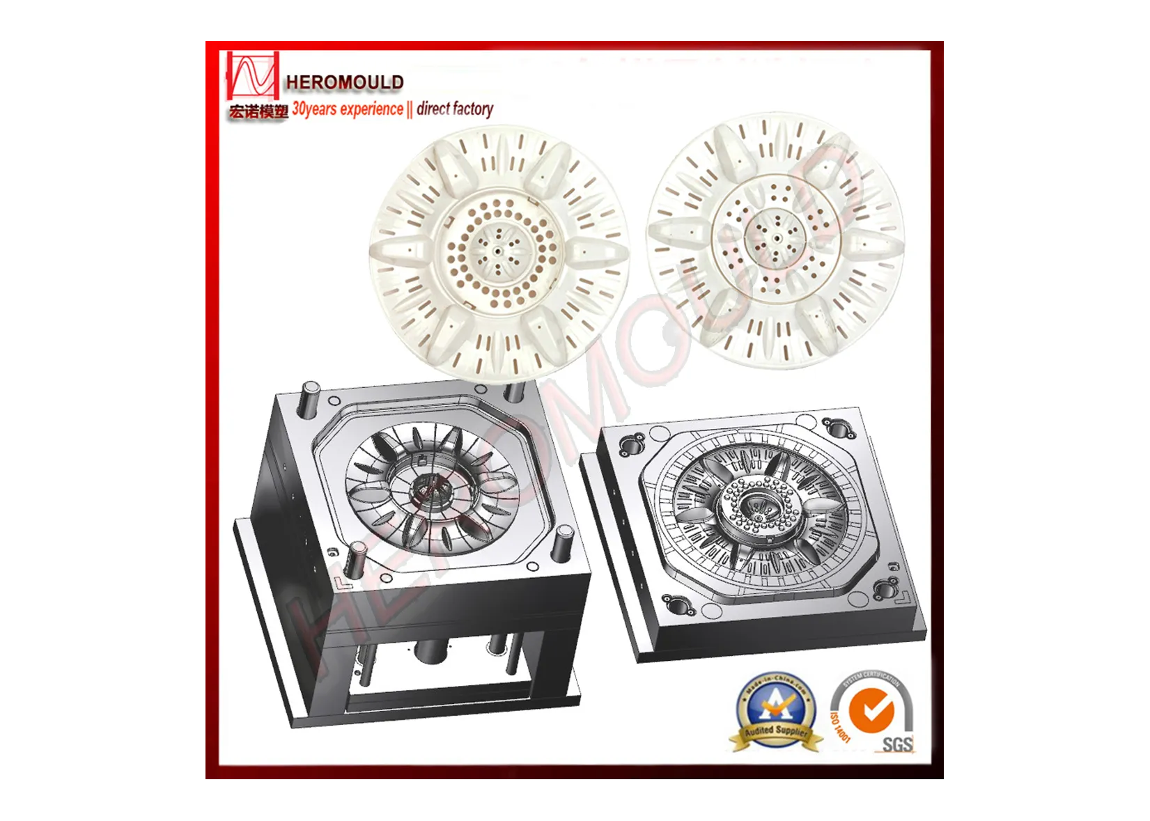 Customized Injection Washing Machine Impeller Agitor Parts Moulds | One ...