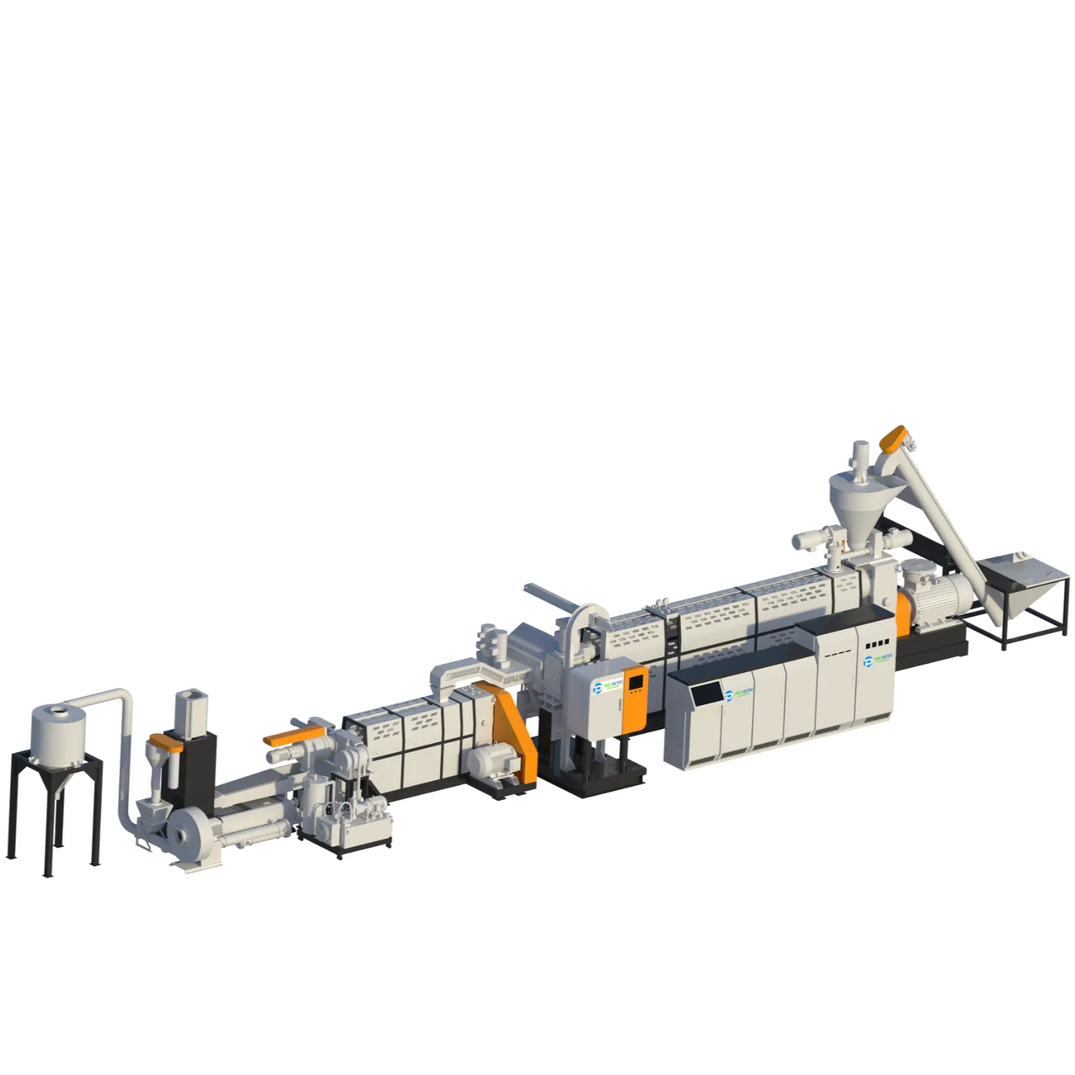 PP PE Rigid plastic recycling granulating line | One-click to Connect ...