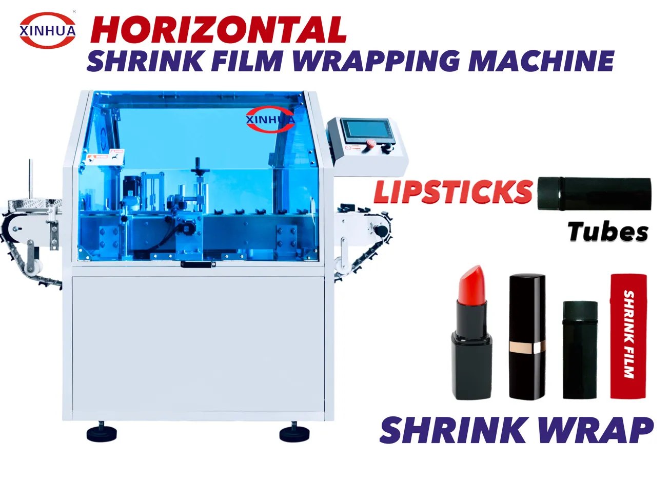 Lip Sticks Tubes Horizontal Shrink Wrapping Machine | Plastics and Rubber Product