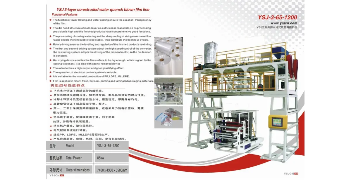 YSJ 3-Layer co-extruded water quench blown film l...