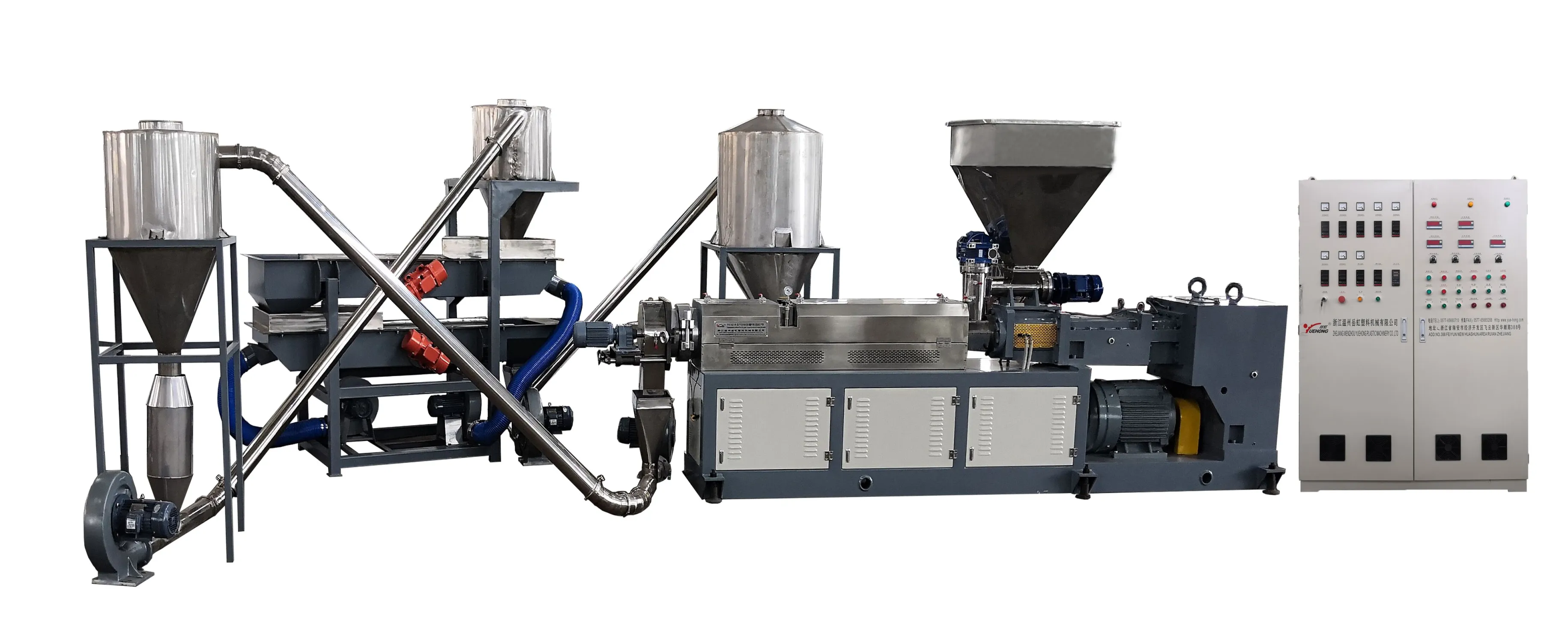 Cable parallel counter-rotating twin-screw single-stage granulator set ...