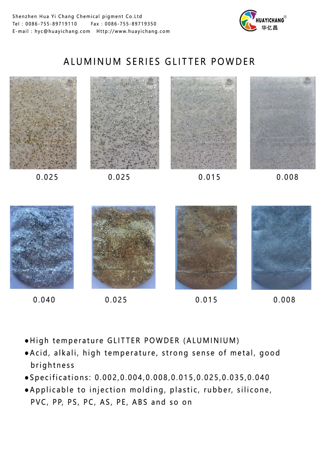 High temperature GLITTER POWDER(ALUMINIUM)-SHENZHEN HUA YI CHANG ...